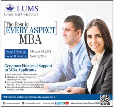 LUMS MBA Admission Requirement Procedure, Eligibility And Schedule 2022