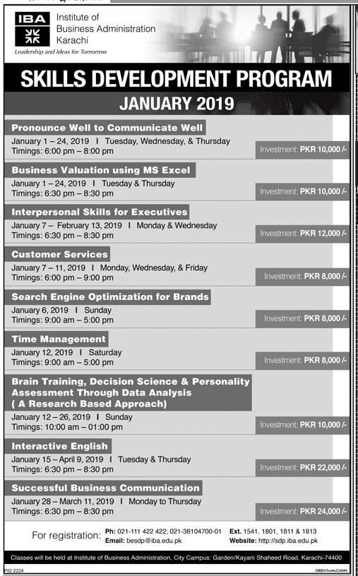 IBA Karachi Skill Development Program 2025 Registration Form, Eligibility