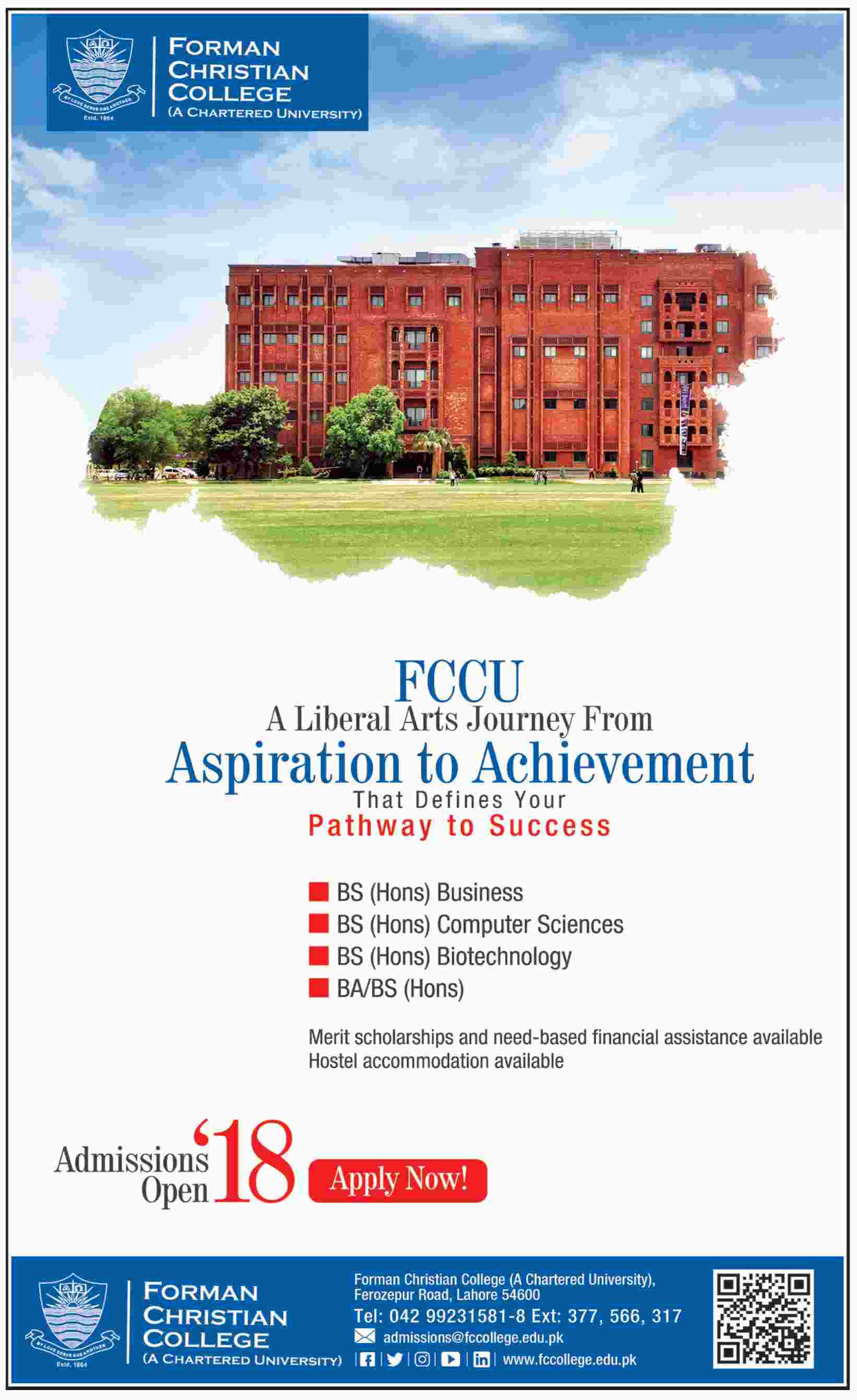 FC College Undergraduate Admission 2018
