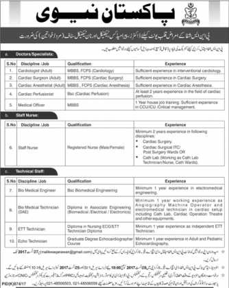 PNS Shifa Hospital Karachi Jobs 2017 Application Form, August Advertisement