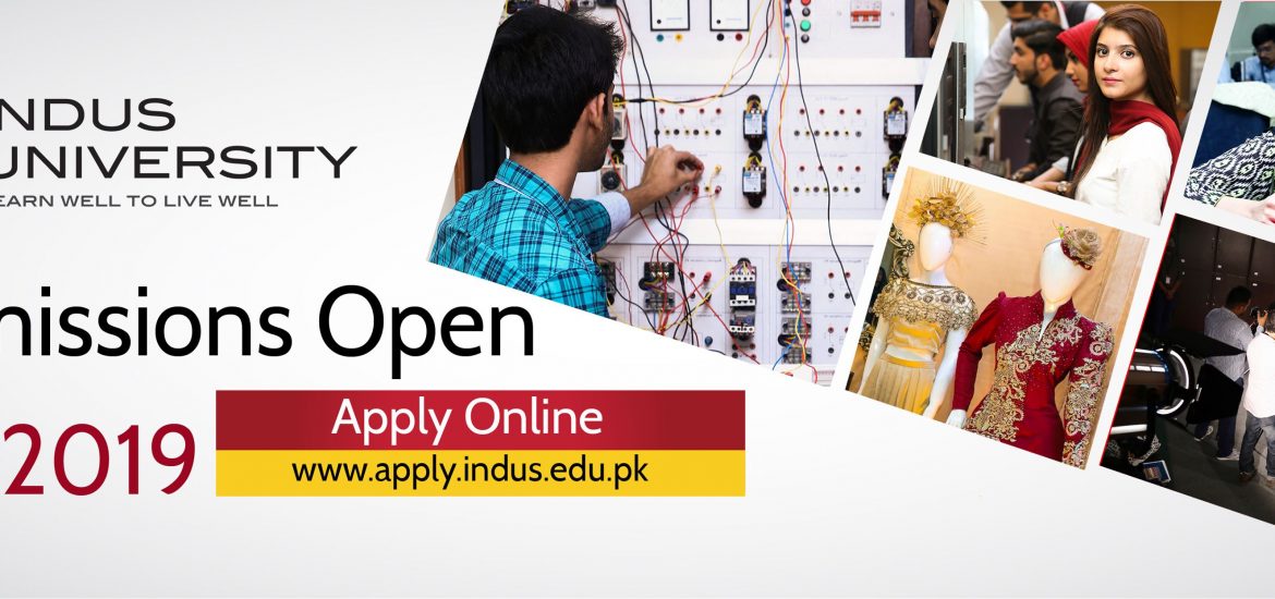 Indus University Fall Admission 2019 Form Online Apply, Test Date