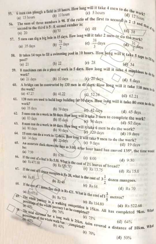 FPSC FIA Inspector Investigation Past Papers PDF Download