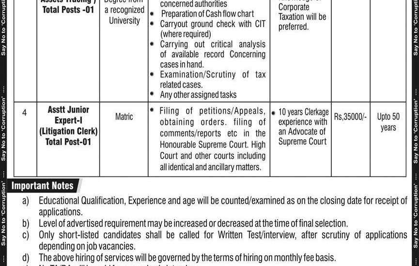 NAB Jobs 2020 National Accountability Bureau Application Form Last Date