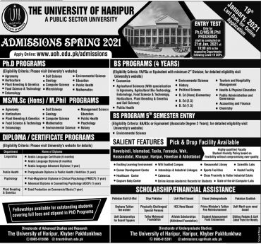 Haripur University Admission 2022 Form, Last Date
