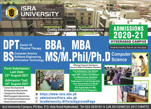 Isra University Hyderabad Admission 2022 Form, Last Date