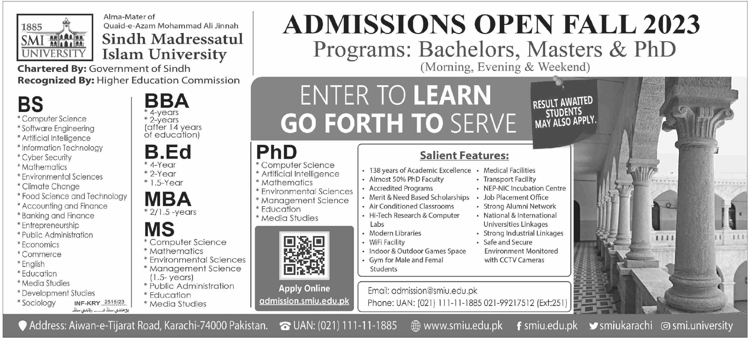 Sindh Madressatul Islam University Merit List 2023