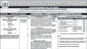 PMS Jobs In Punjab 2025 PPSC Provincial Management Services