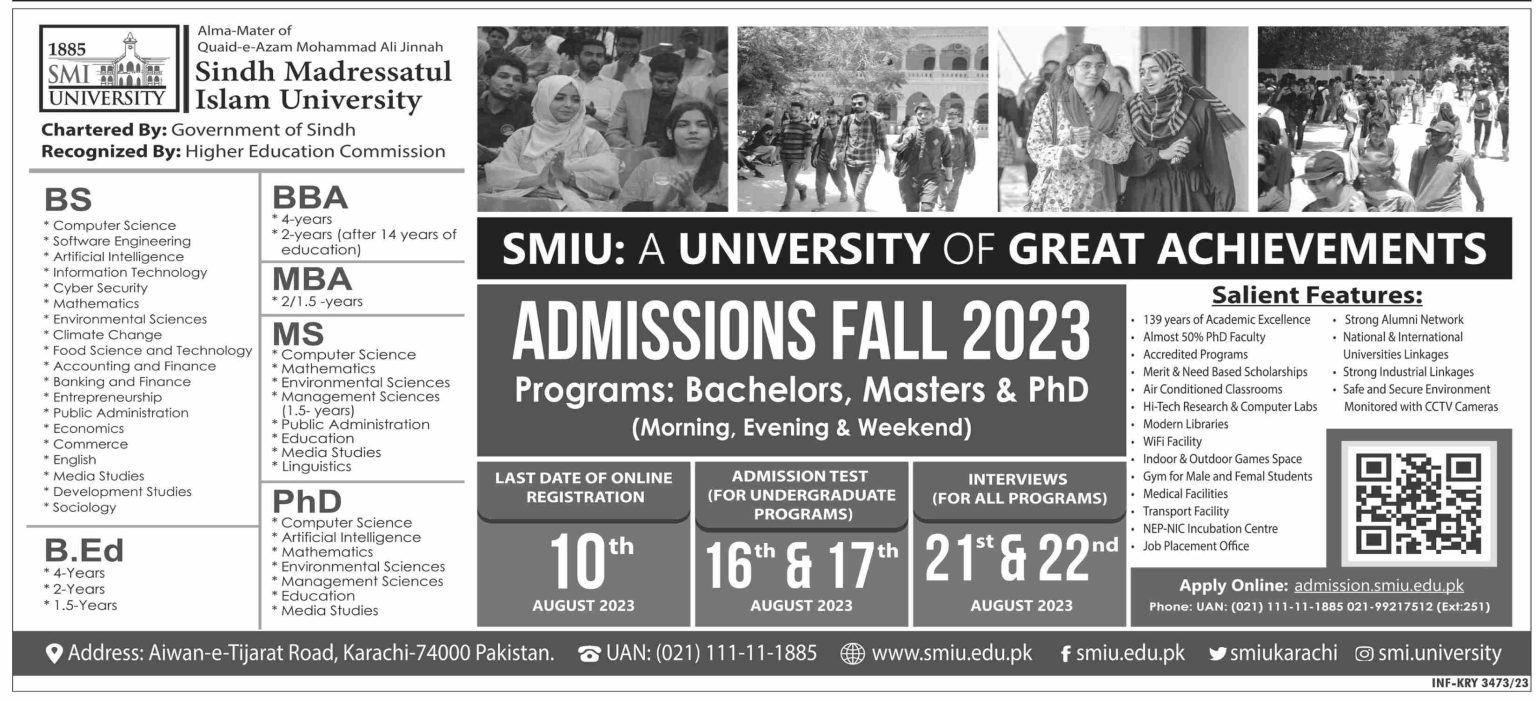 SMIU Admission 2023 Last Date | Apply Online