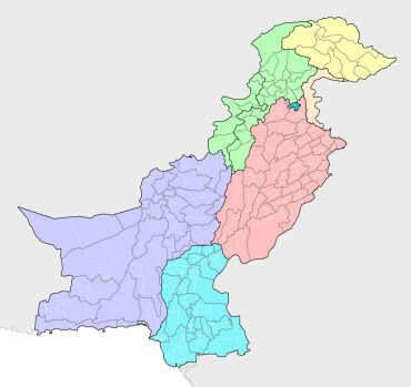 How Many Districts in Pakistan also Describe Provinces with Headings?